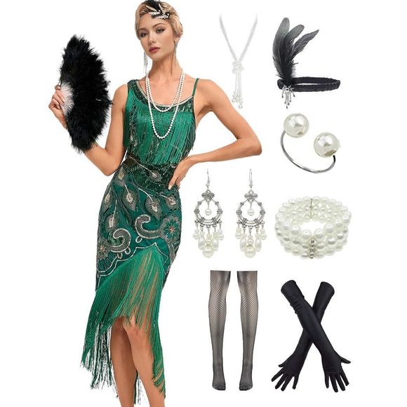Wасudоn | Accessories | Vintage 92s Flapper Style Sparkling Sequin ...